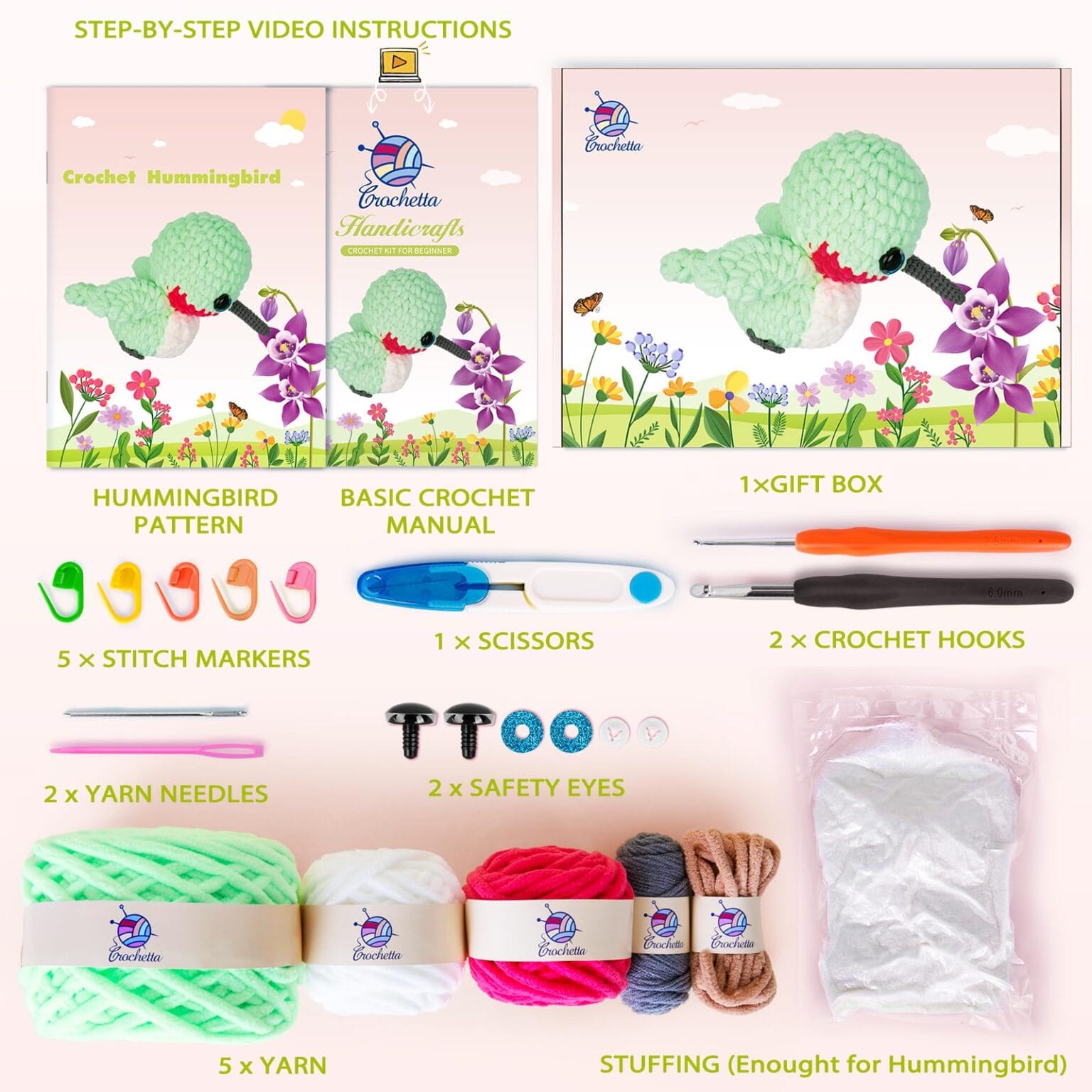 Hummingbird Kit - crochettas.com