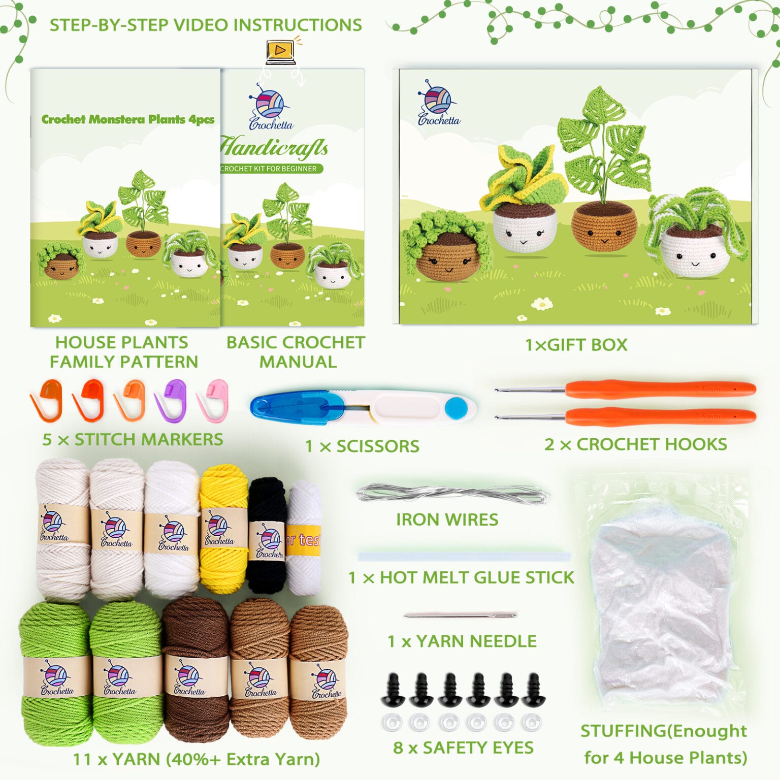 Crochet House Plants Family - crochettas.com