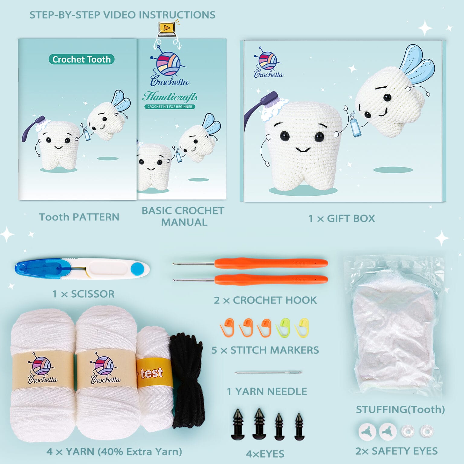 Crochet Teeth - crochettas.com