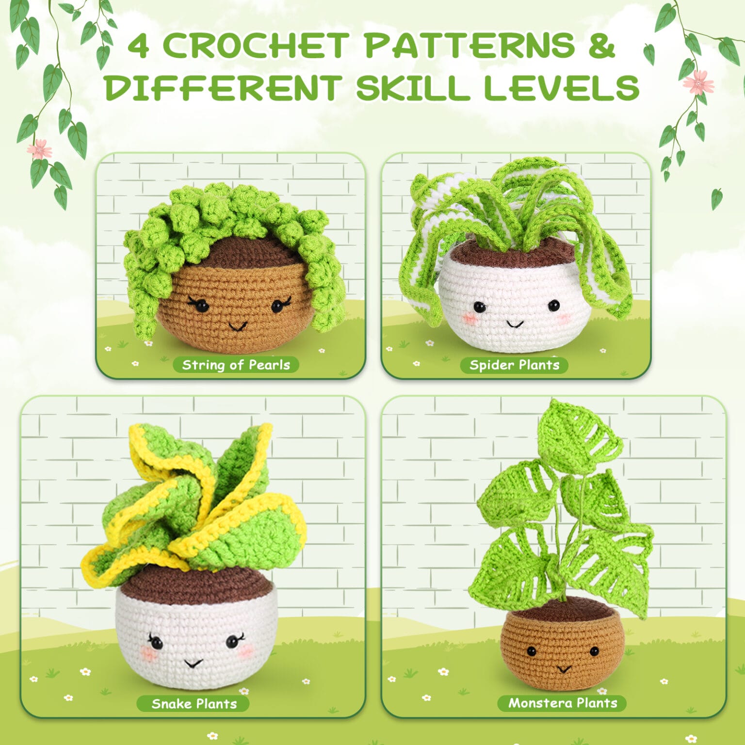 Crochet House Plants Family - crochettas.com